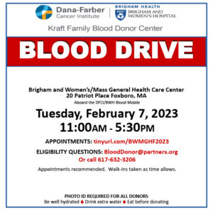Brigham and Women’s/Mass General Health Care Center – Blood Drive ...