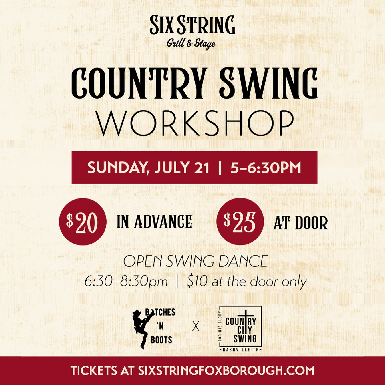 Six String Grill & Stage – Country Swing Workshop | Patriot Place
